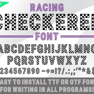 Checkered Font Svg – Checkered Svg – Racing Checker Svg – Skate ...