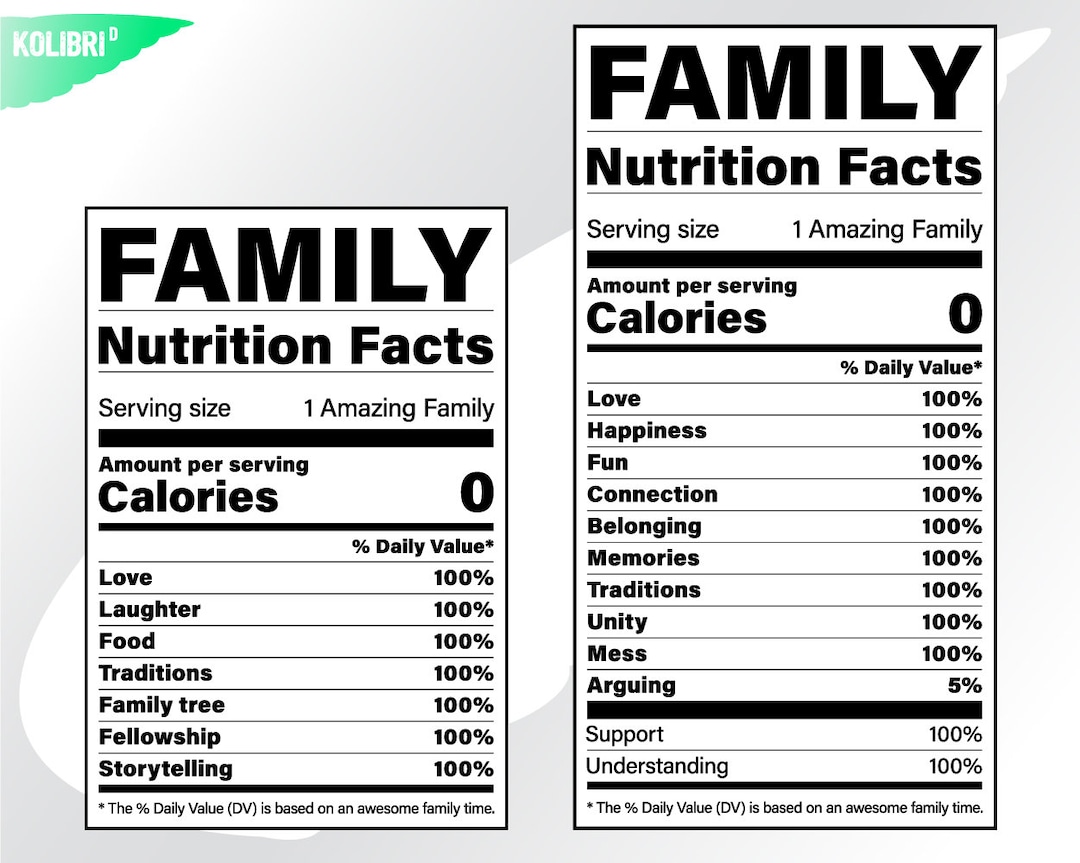 Family Svg – Awesome Family Png – Nutrition Facts Svg – Nutrition Svg ...