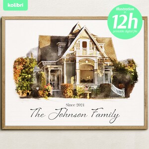 Custom Home Portrait From Photo – Personalized House Portrait ...