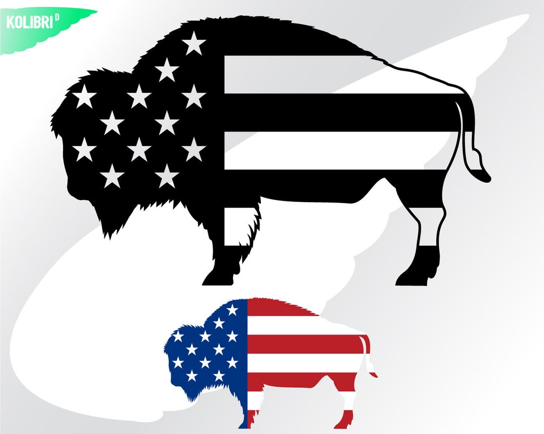 Bison Svg – Bison Flag Svg – US Flag Svg – Nature Svg – National Animal ...