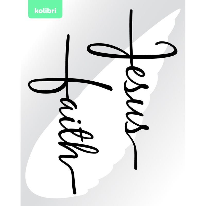 Cursive Cross Jesus Svg - Etsy