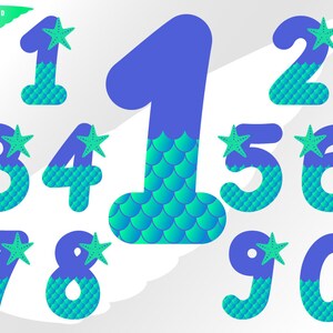 Birthday Numbers Svg Mermaid Svg Numbers Clipart - Etsy