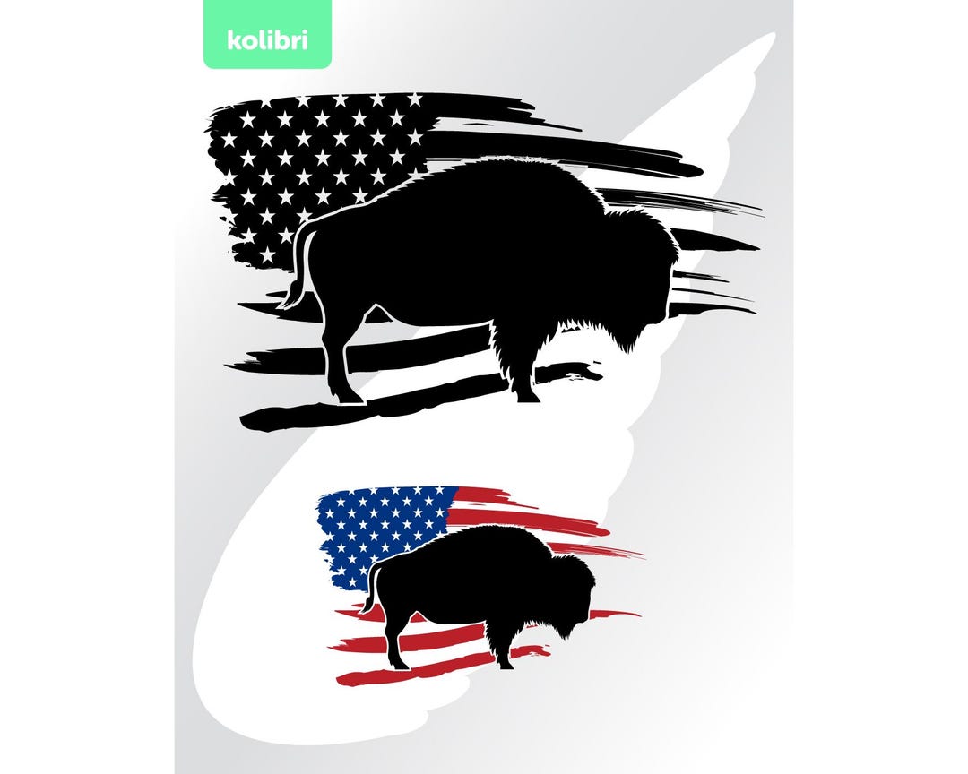 Bison Svg – Bison Flag Svg – US Flag Svg – Nature Svg – National Animal ...