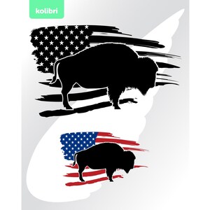 Bison Svg – Bison Flag Svg – US Flag Svg – Nature Svg – National Animal ...