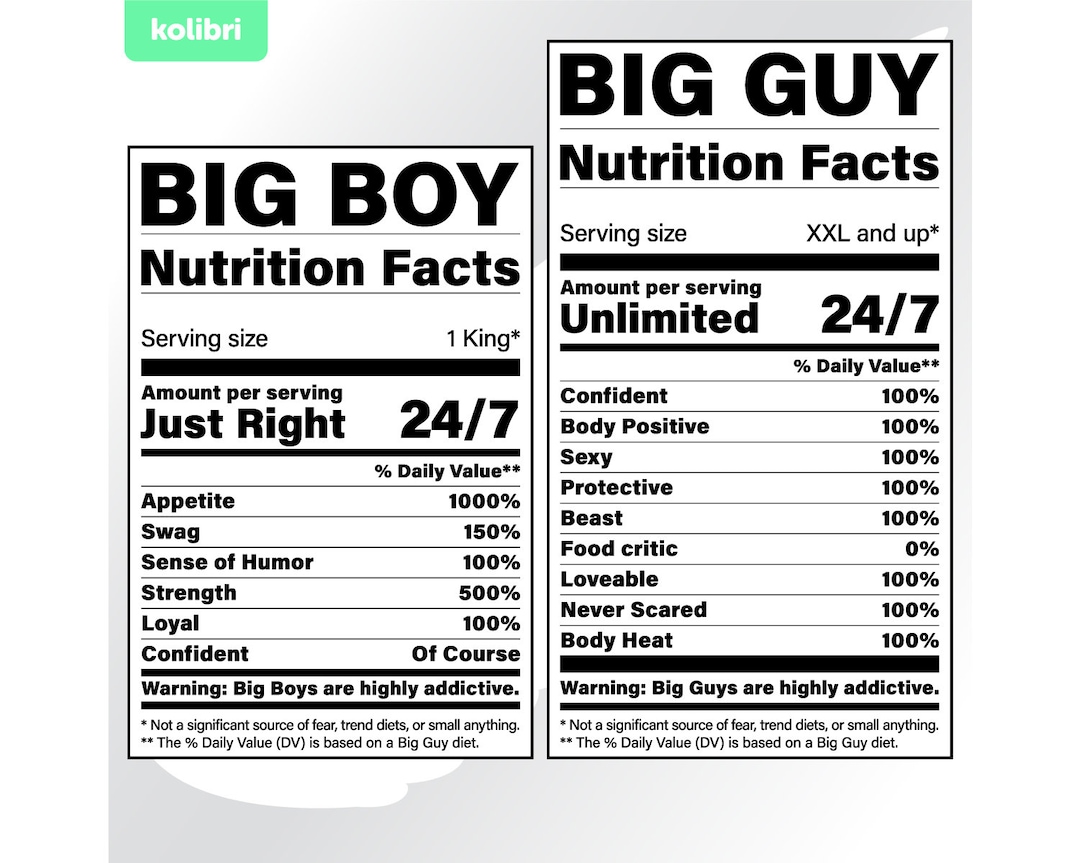 Big Guy Svg – Big Boy Svg – Nutrition Facts Svg – Nutrition Svg – Big ...