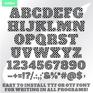 Slab Checkered Font Svg – Checkered Svg – Racing Checker Svg – Skate ...