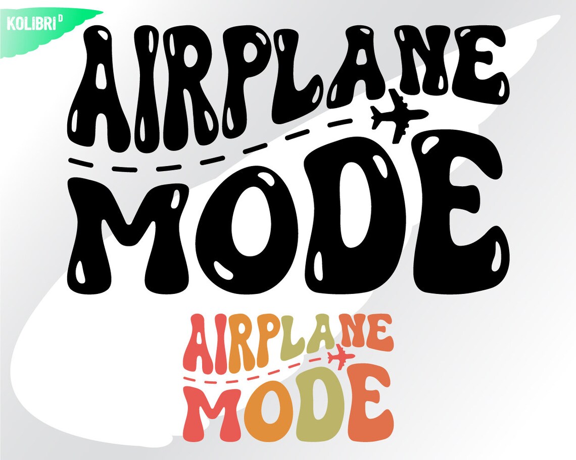 Airplane Mode Svg Airplane Svg Mode Clipart Retro Groovy - Etsy
