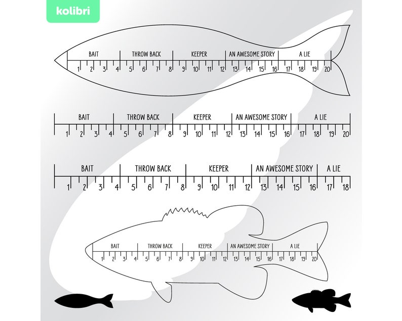 Fish Ruler Svg – Fish Ruler Clipart – Fish Svg – Fish Clipart – Fishing ...
