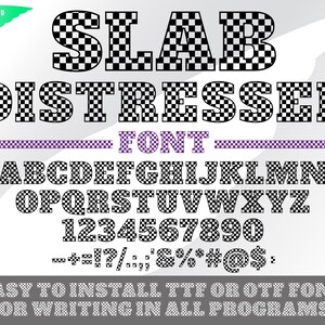 Slab Checkered Font Svg – Checkered Svg – Racing Checker Svg – Skate ...