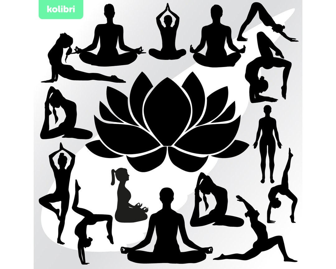 Yoga Svg – Yoga Pose Svg – Yoga Clipart – Asana Svg – Lotus Svg – Poses ...