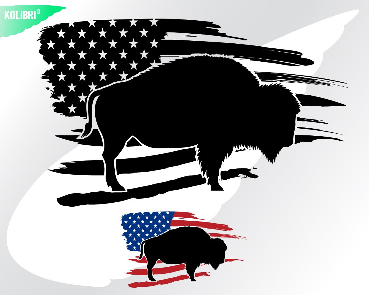 Bison Svg – Bison Flag Svg – US Flag Svg – Nature Svg – National Animal ...