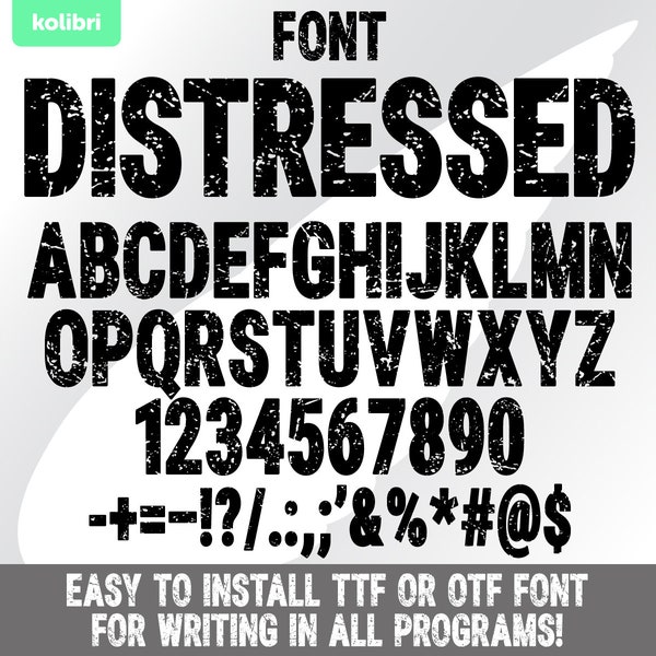 Distressed Font Outline Svg - Etsy