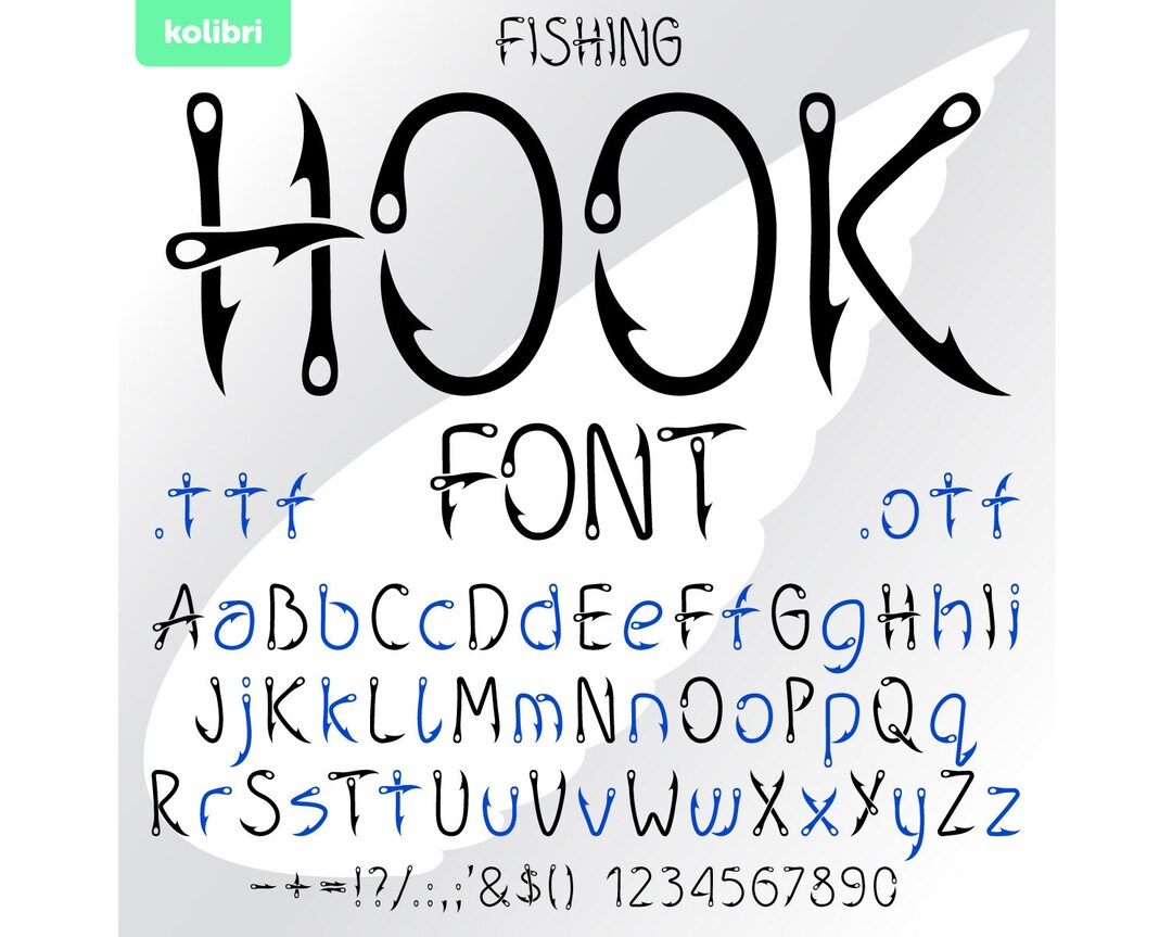Hook Font Svg – Fishing Font – Fishing Hook Svg – Alphabet Letters ...