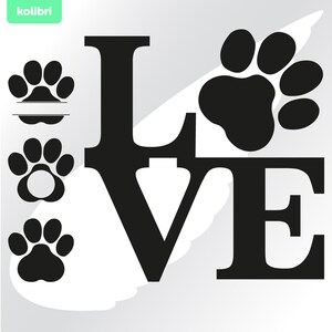 Love Paw Svg – Pet Svg – Cat Svg – Love Dog Svg – Paw Clipart ...