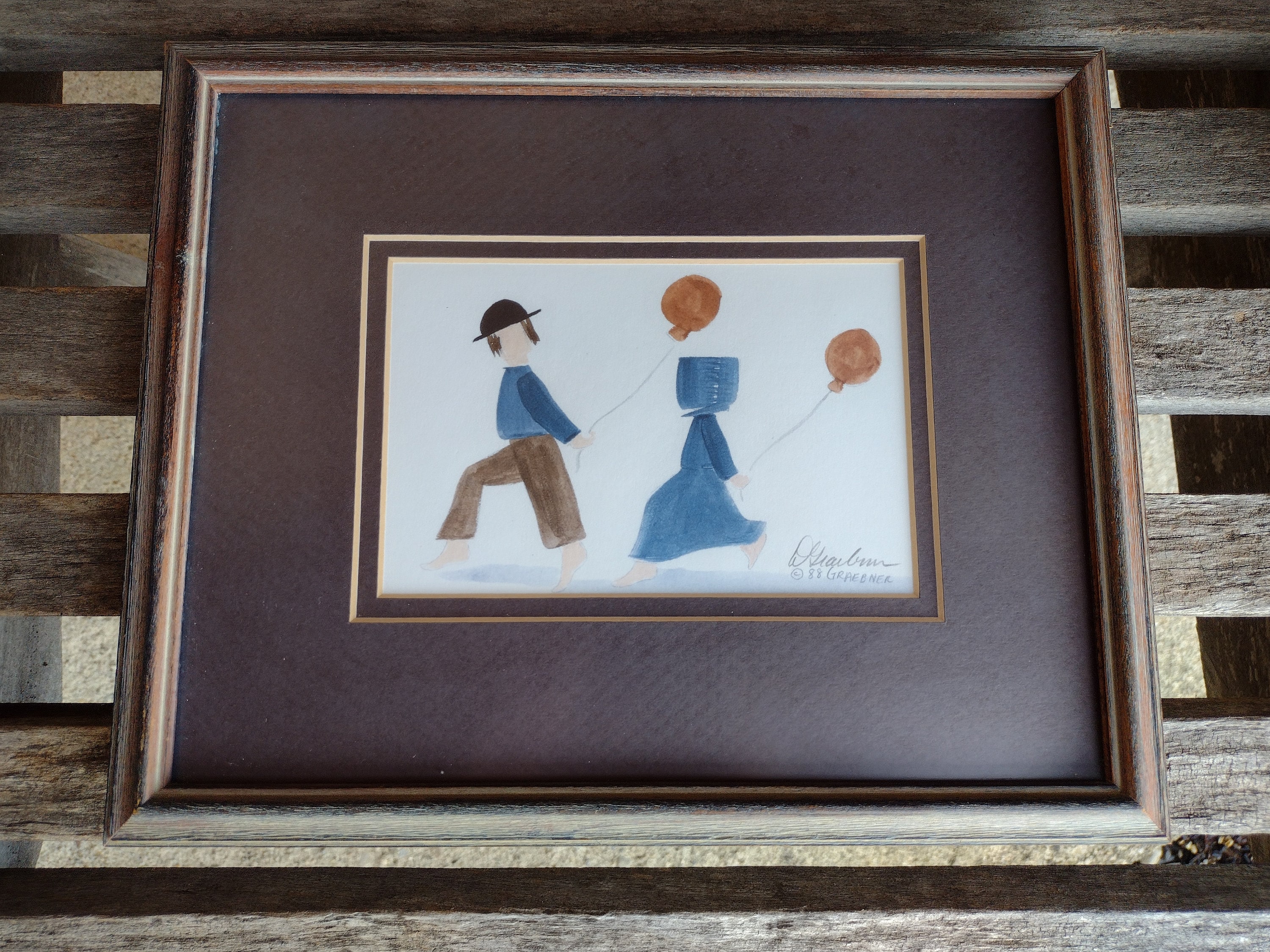 Diane Graebner Amish Folk Art Print Retro Vintage 80s Art Artist Signed ...