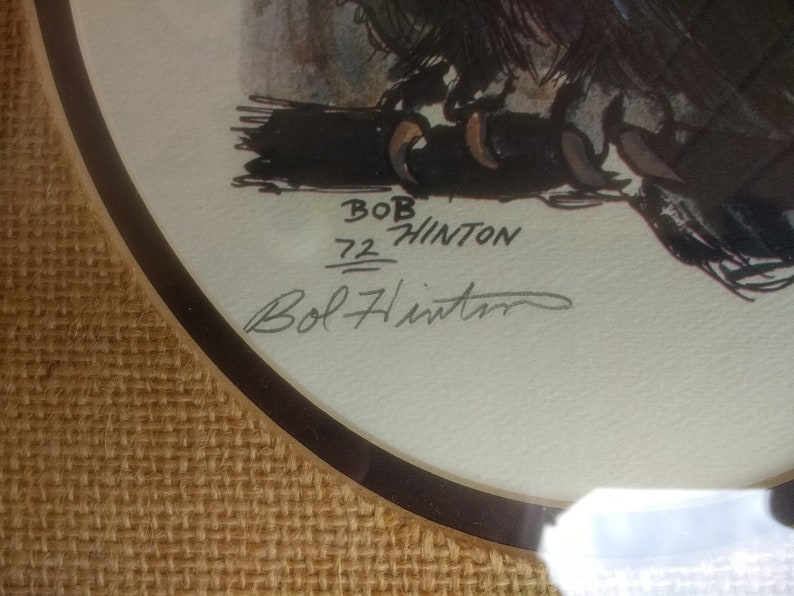 Vintage Bob Hinton Owl Art Print Artist Signed Limited Edition Numbered ...