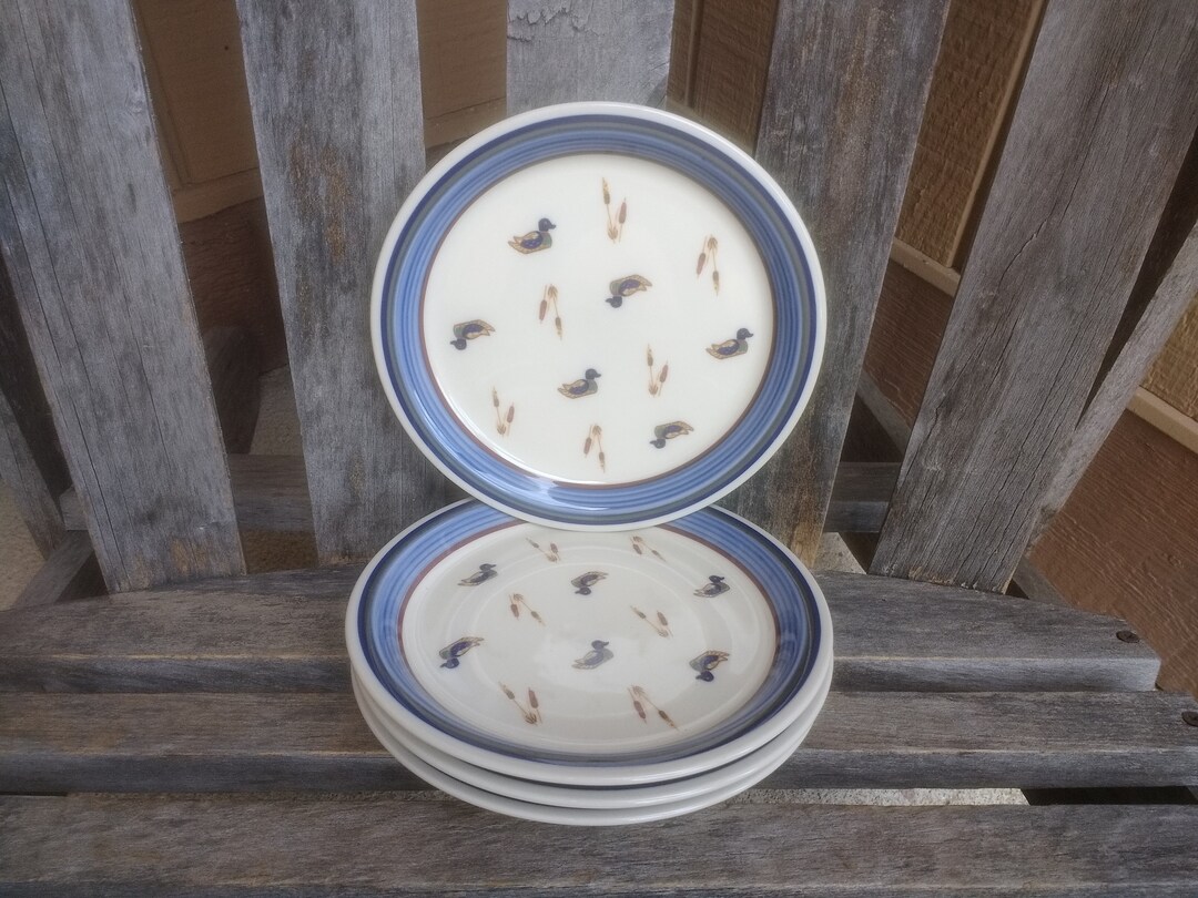 Vintage Ceramic Duck Plates Retro Wildlife Decor Maker Epoch Pattern ...