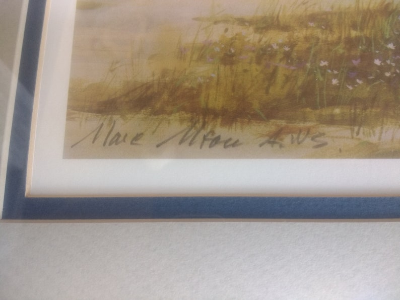 Vintage Marc Moon Beach Scene Art Print Artist Signed Framed 15x13 ...