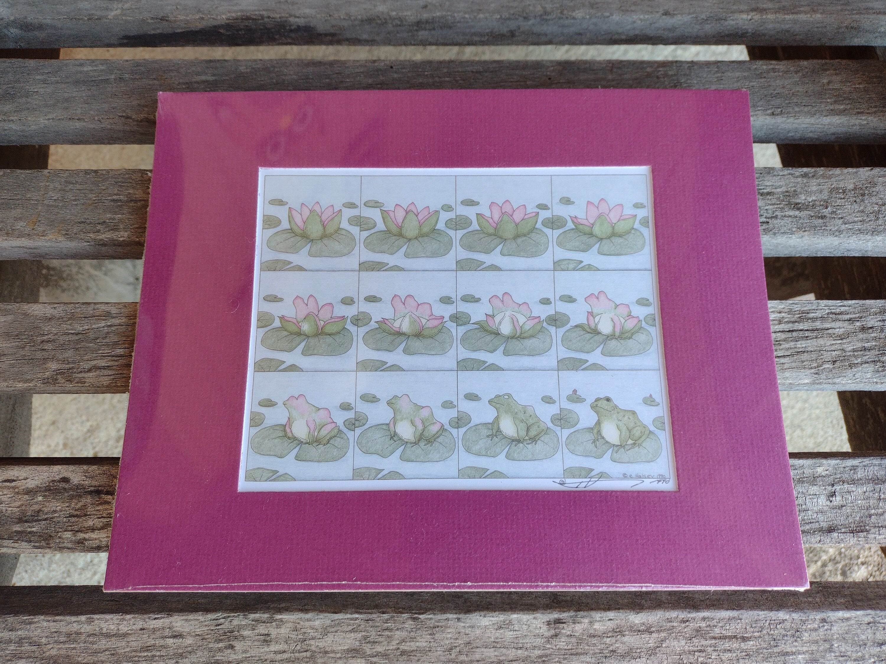 E (elizabeth) Halsey Lily Pad to Frog Art Print Retro Vintage Pond ...