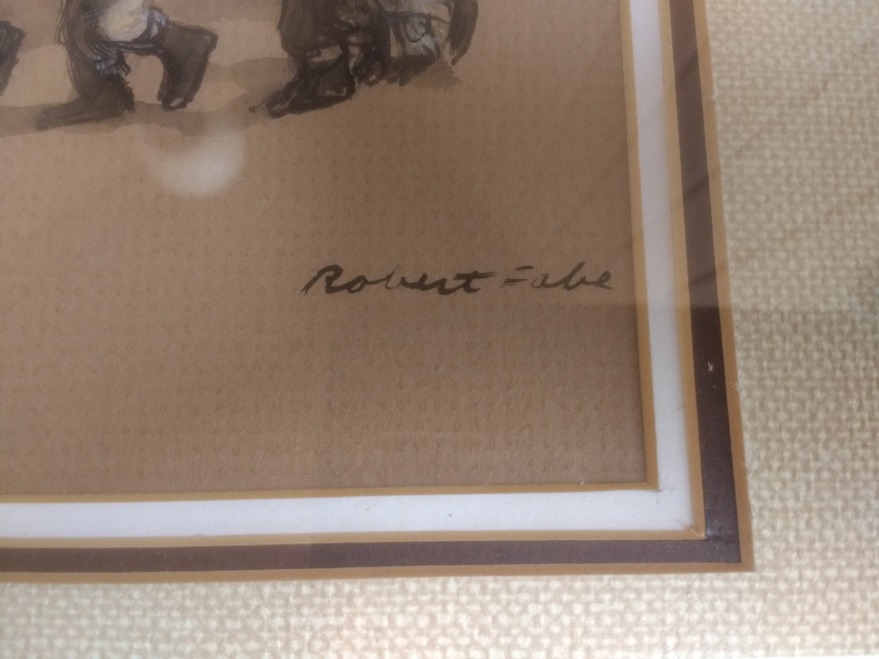 Rare Vintage Robert Fabe Original Art Artist Signed Medium Watercolor ...