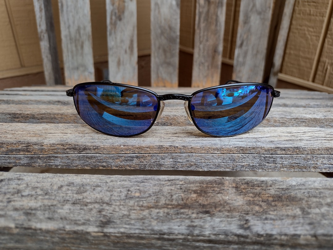 Revo Giant Python Black Metal Sunglasses With Blue Mirror Lens frames ...