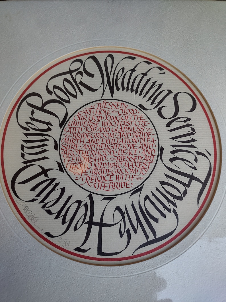 Michael Podesta Religious Calligraphy Art Print Titled Wedding - Etsy