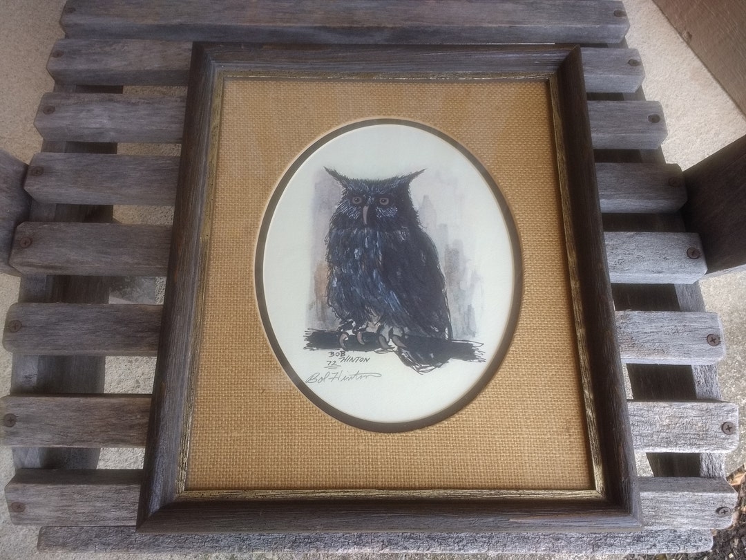 Vintage Bob Hinton Owl Art Print Artist Signed Limited Edition Numbered ...
