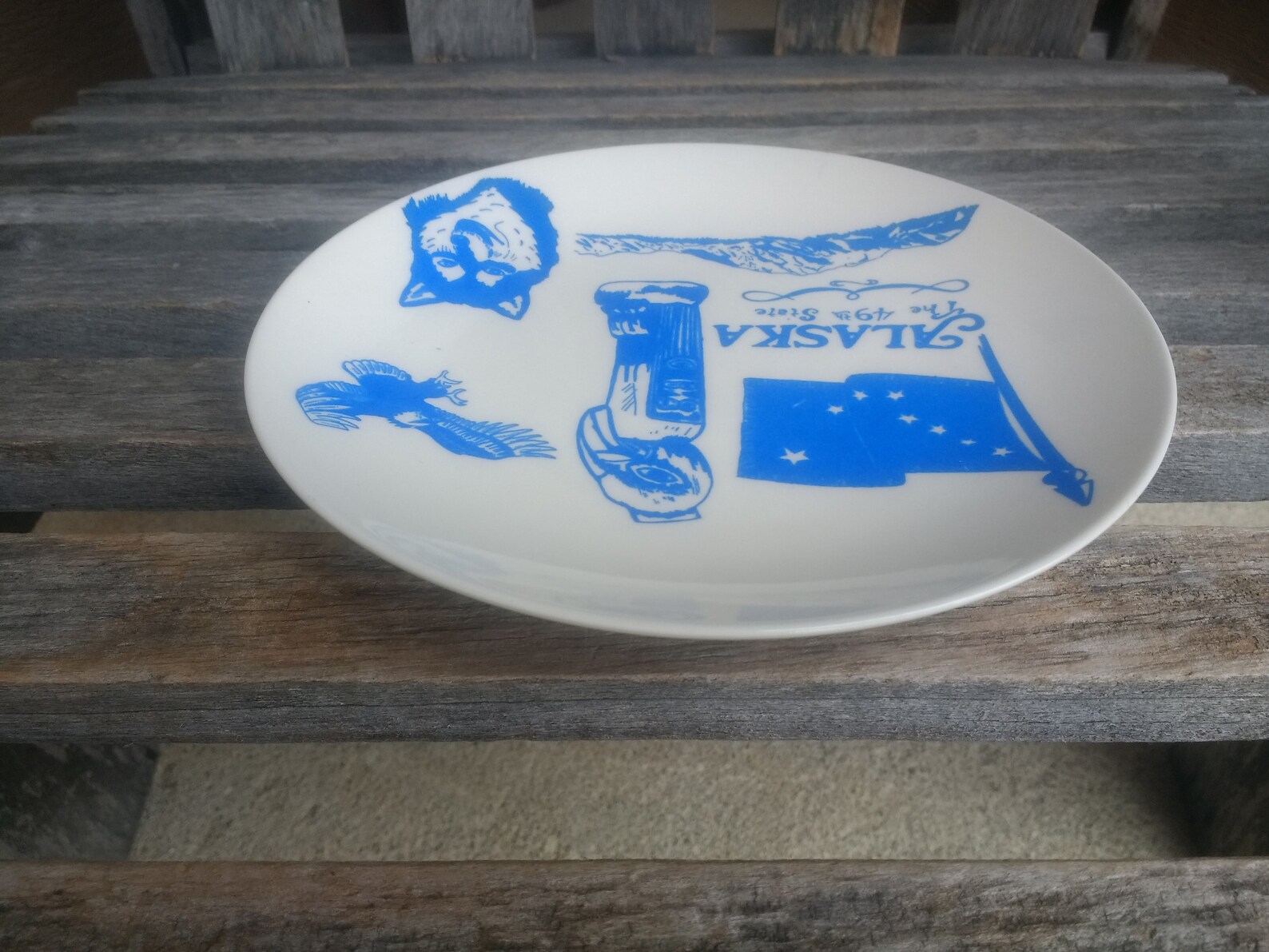 Vintage Alaska Souvenir Plate the 49th State - Etsy Sweden