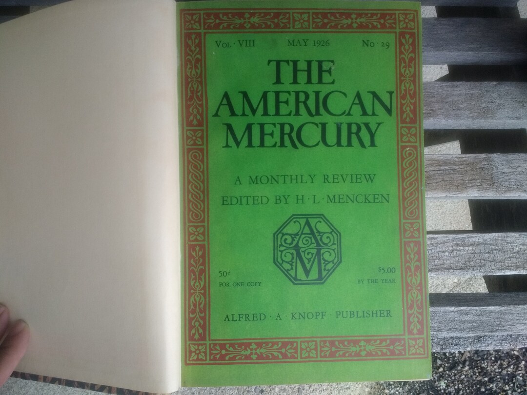Antique the American Mercury Book Retro Book of Magazines and ...