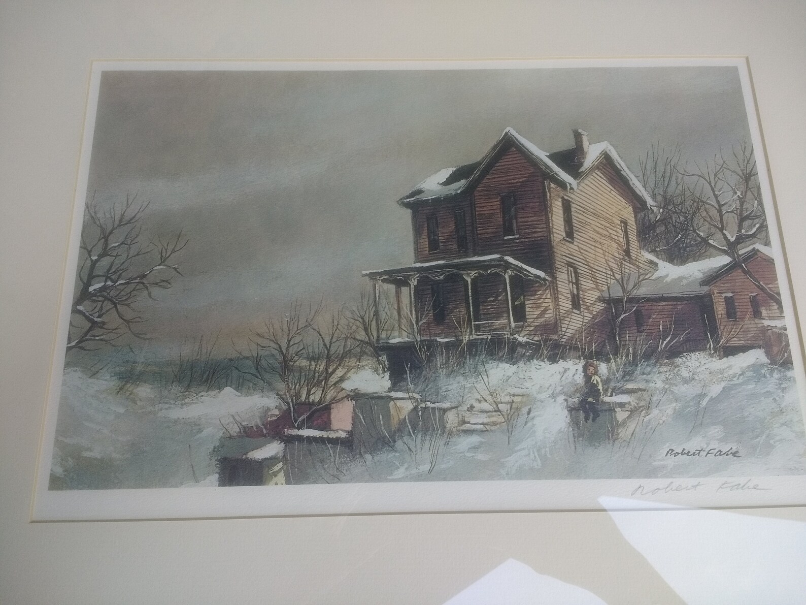 Vintage Robert Fabe Signed Art Print Artist Signed Framed 23"x18 ...