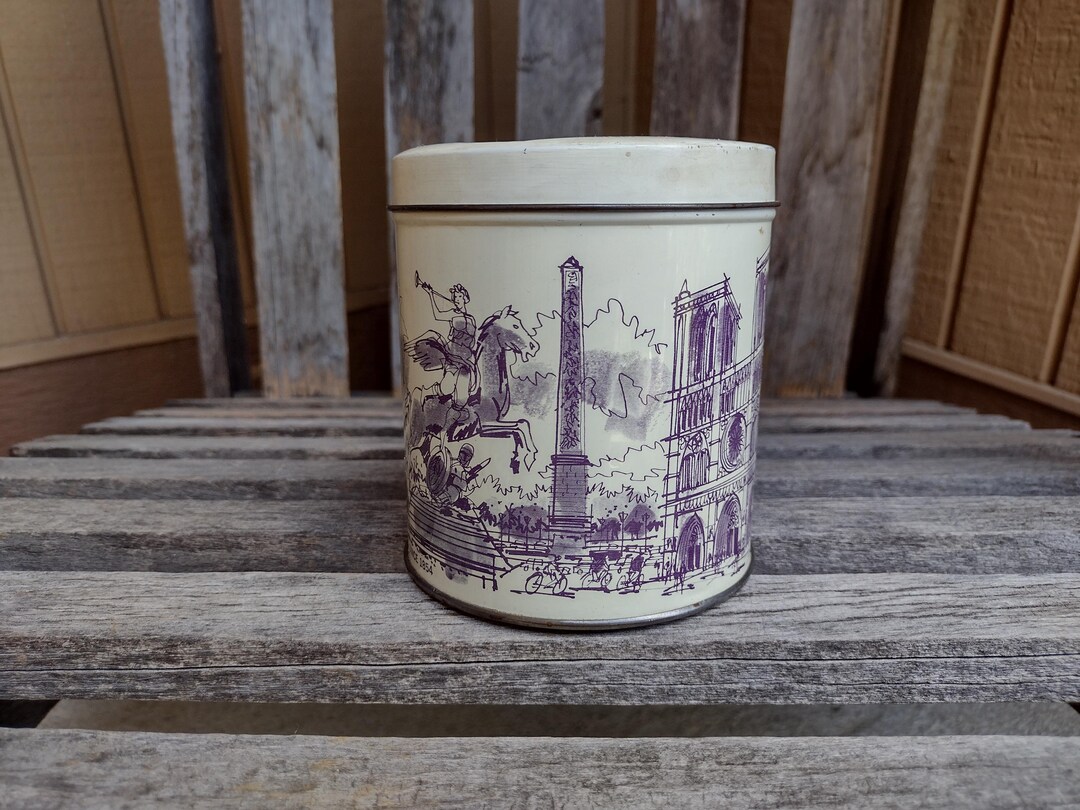 Paris France Scene Metal Tin With Lid Manufacturer E G Whitman Company ...