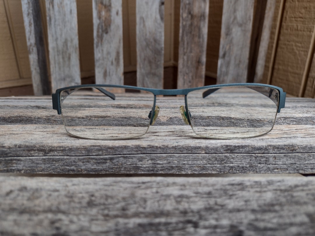 Morel Lightec Blueish Gray Metal Semi Rimless Eyeglasses (frames Only ...