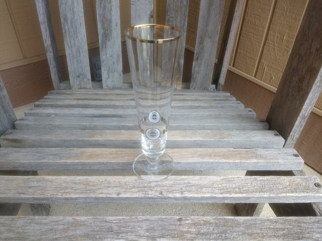 Vintage Warsteiner Beer Glass Pedestal and Gold Trim Retro Bier Stein ...