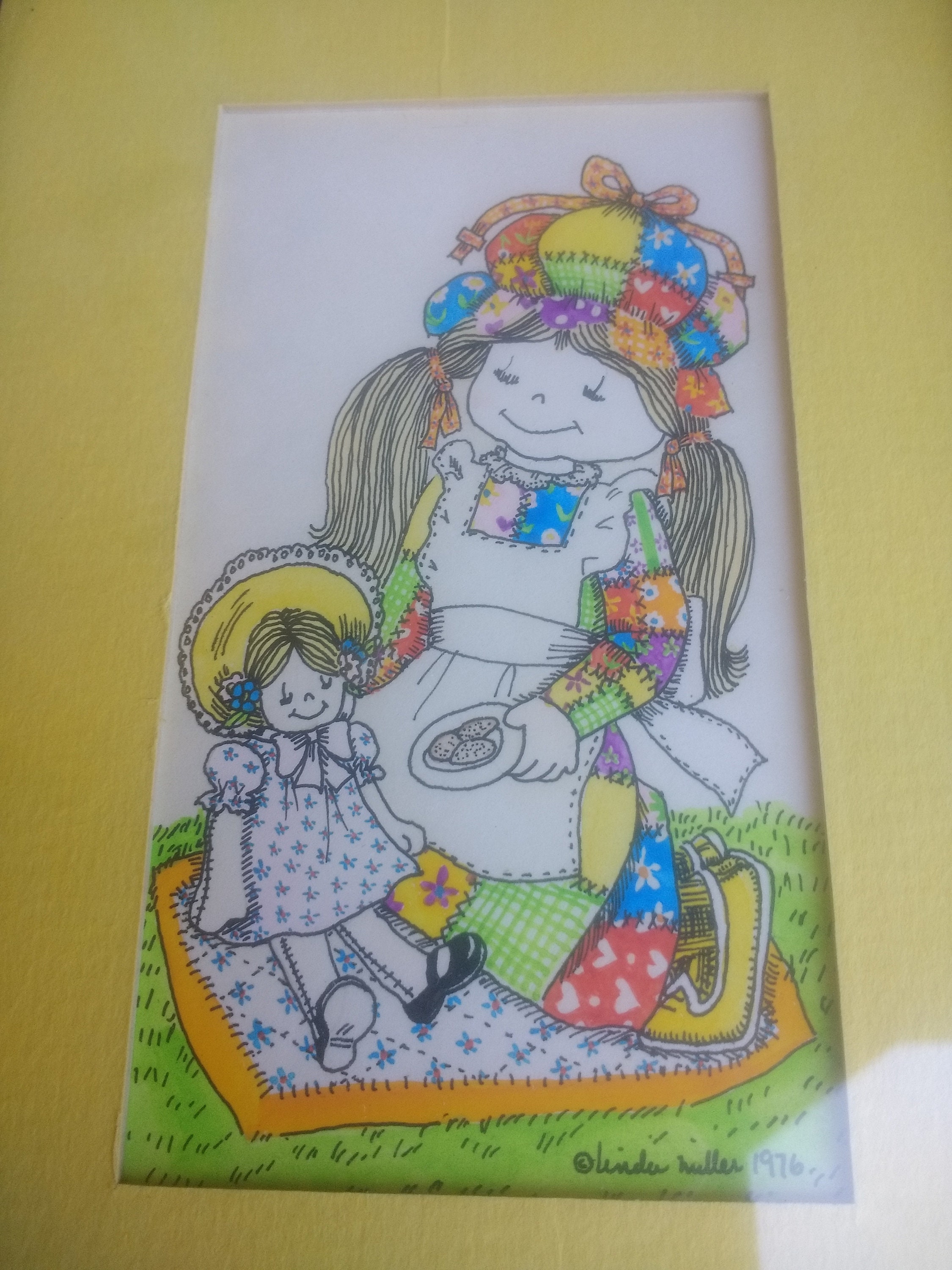 Vintage Linda Barton Miller Original Watercolor and Pen Drawing Art ...