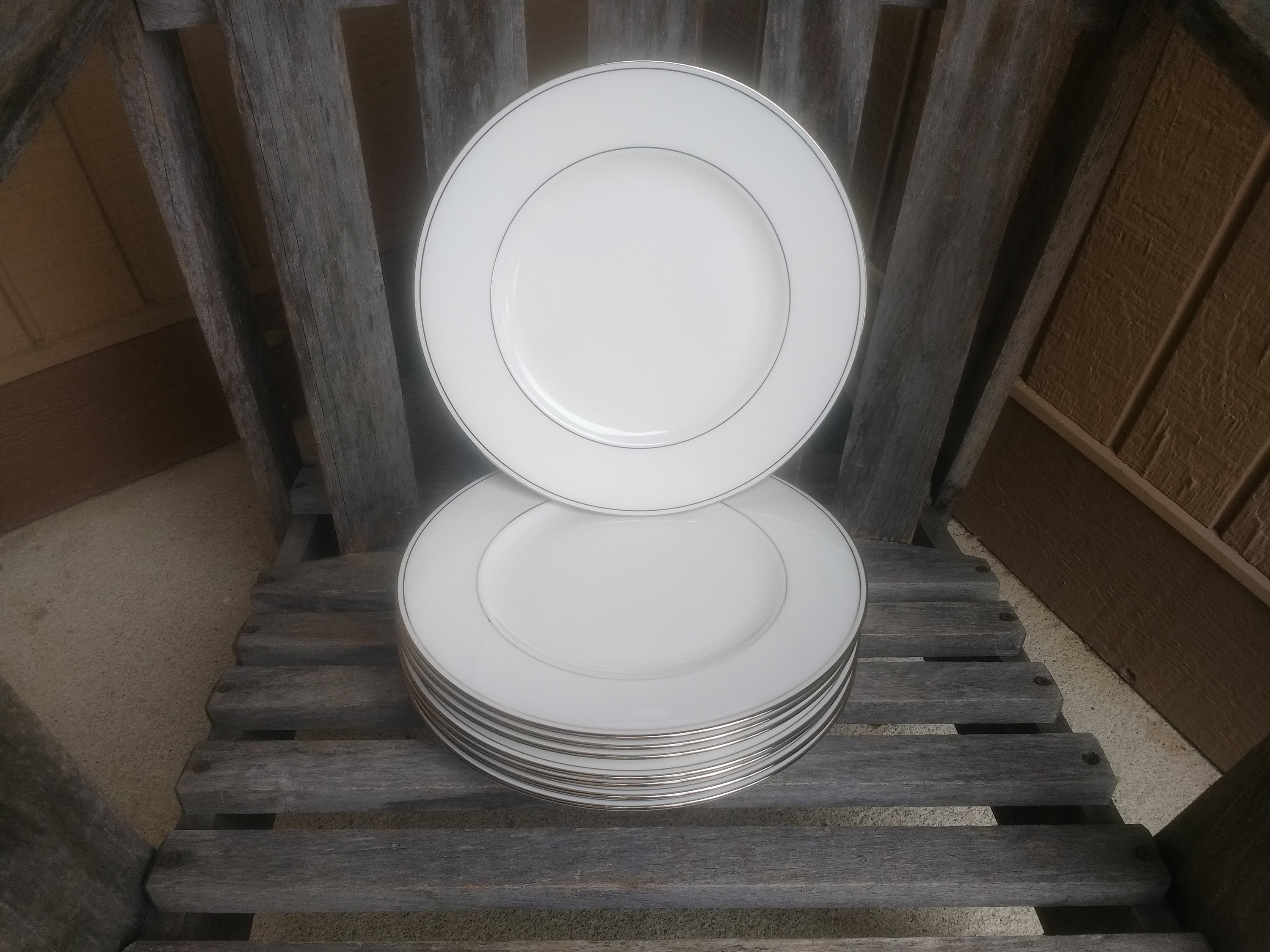 Vintage Lenox Classics Collection White Fine Bone China Dinner Plates ...
