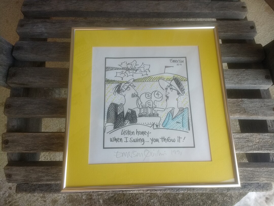 Vintage Emerson Quillin Comical Golfer's Print Retro Humorous Wall ...