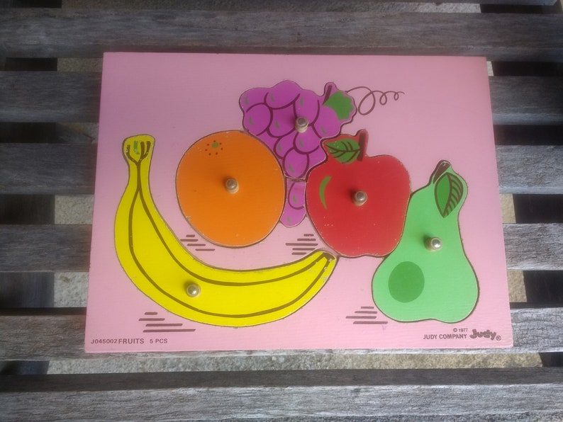 Vintage Judy Company Wooden Fruit Jigsaw Puzzle Retro 70s - Etsy