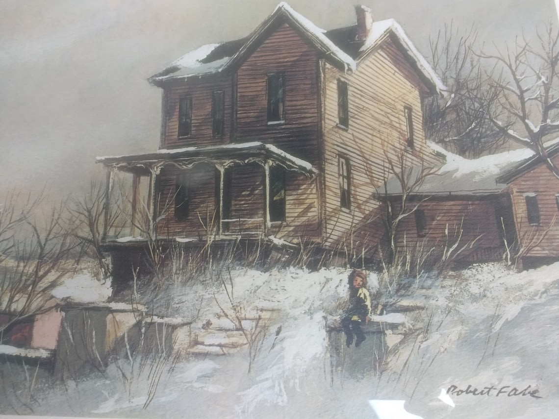 Vintage Robert Fabe Signed Art Print Artist Signed Framed 23"x18 ...