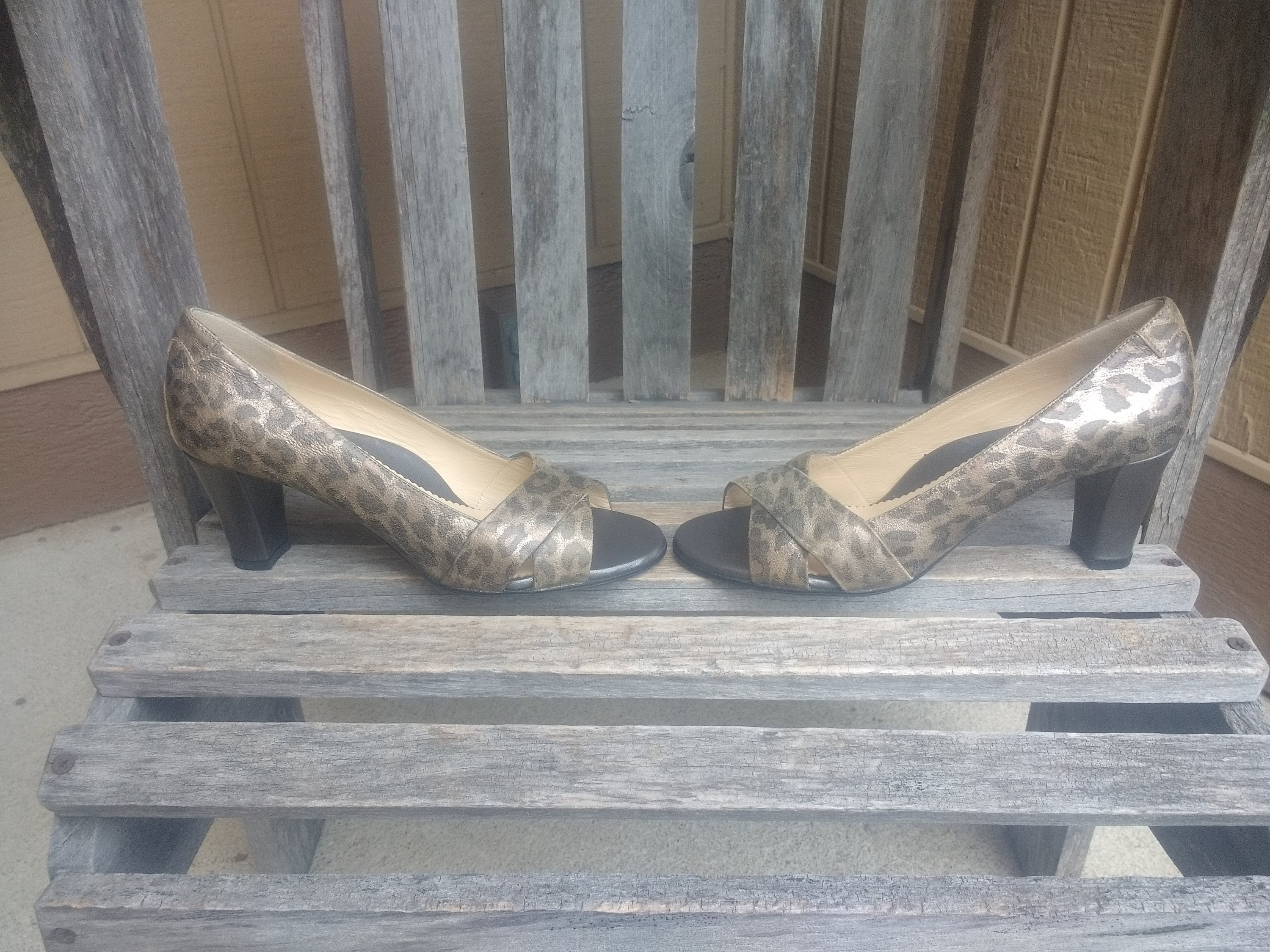Vintage Taryn Rose Leather Animal Print Pumps Italian High Heel and ...