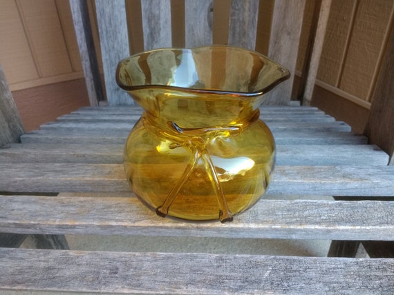 Vintage Blenko Wheat Glass Emporium Spittoon Hand Blown by - Etsy
