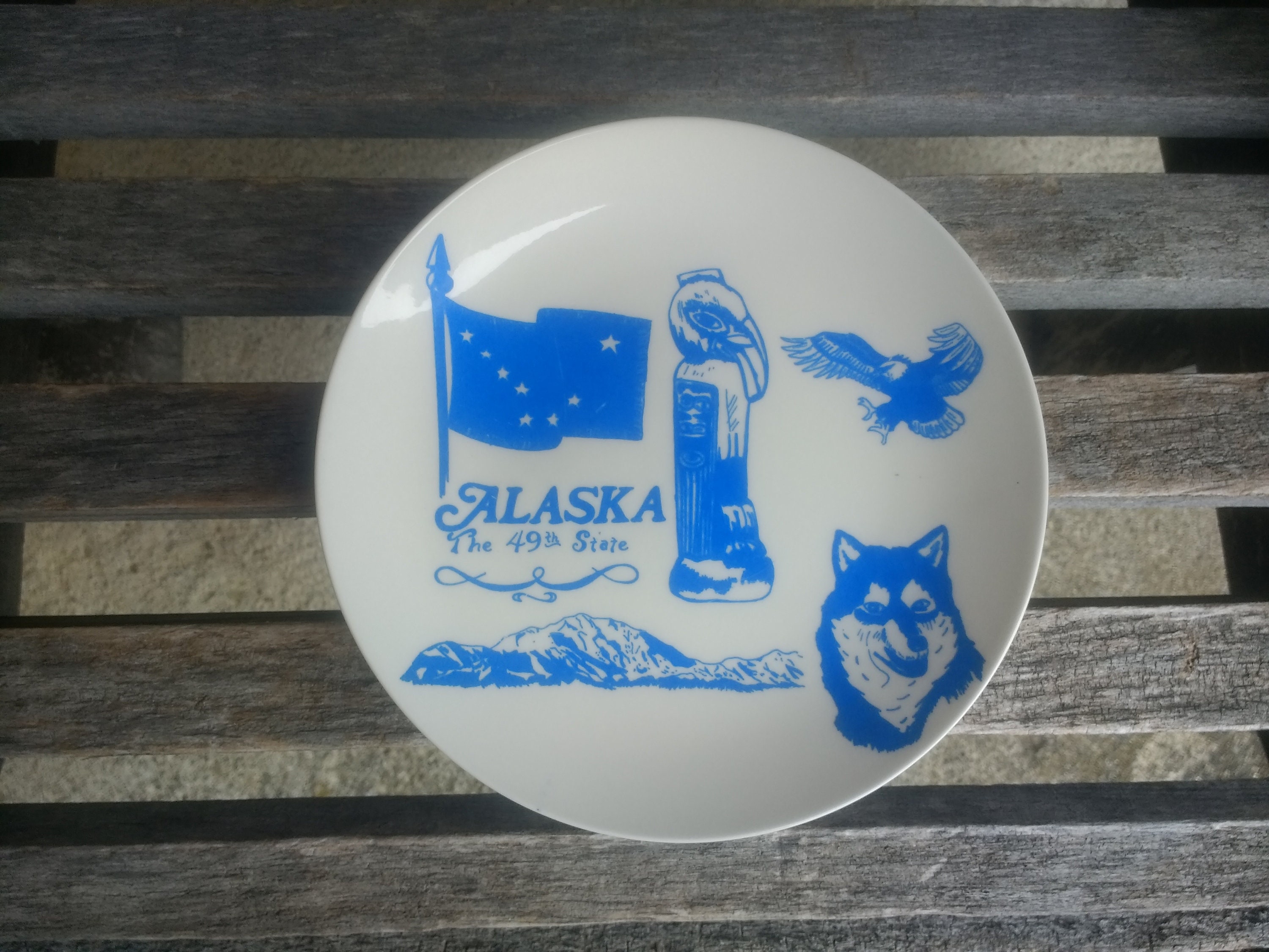 Vintage Alaska Souvenir Plate the 49th State - Etsy Sweden