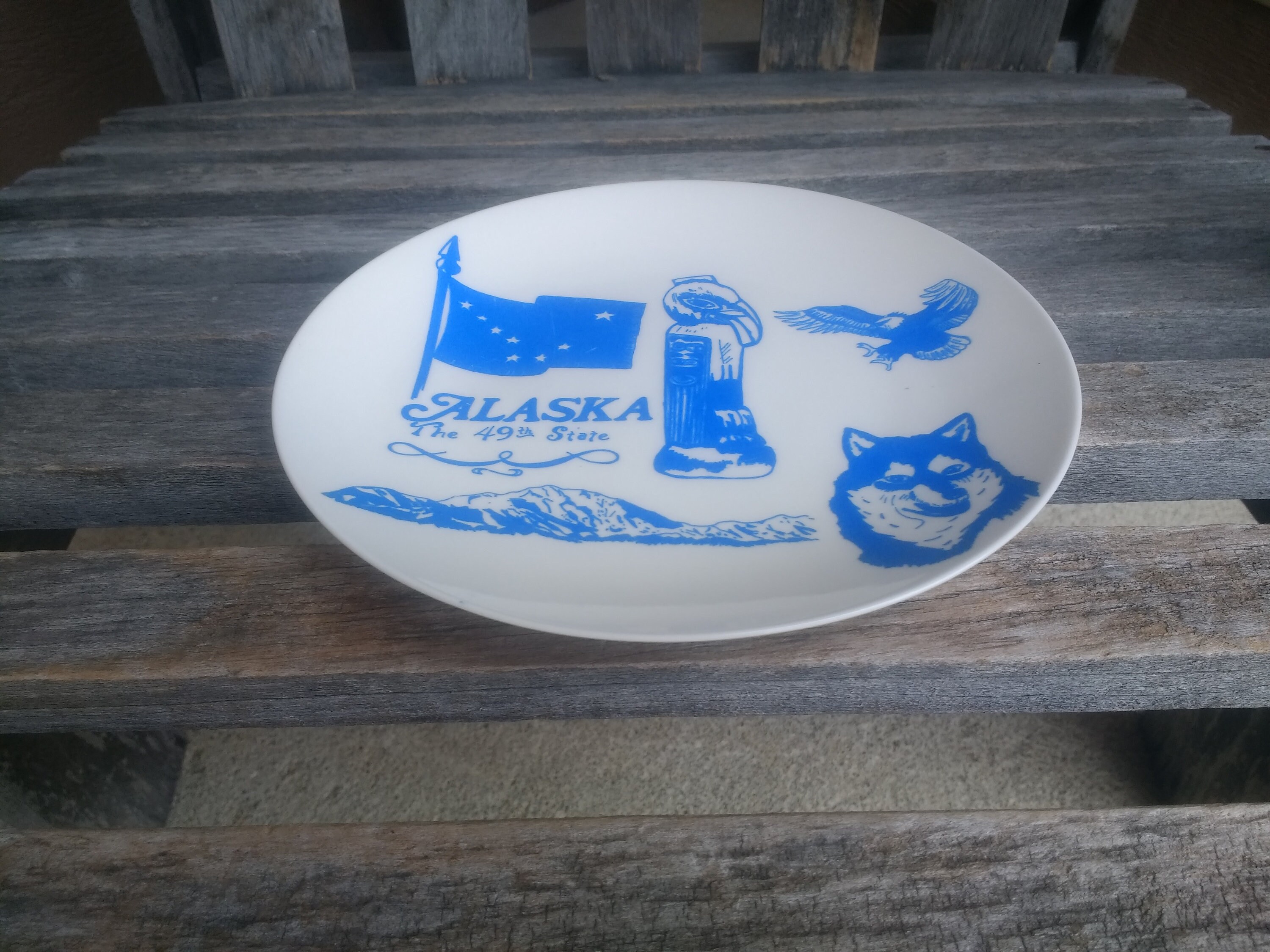 Vintage Alaska Souvenir Plate the 49th State - Etsy Sweden