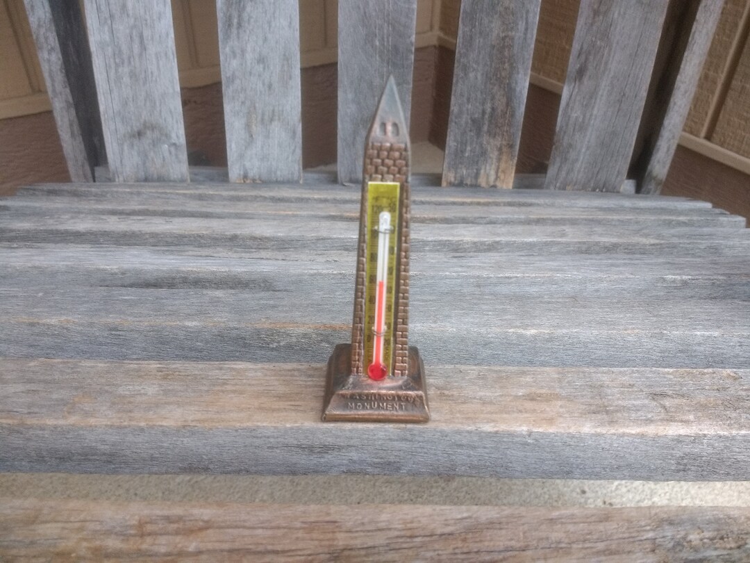 Vintage Washington Monument Metal Statue With Thermometer Washington DC ...