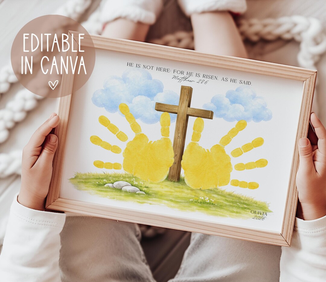 Easter Handprint Craft for Kids, He is Risen Printable Handprint Kid ...
