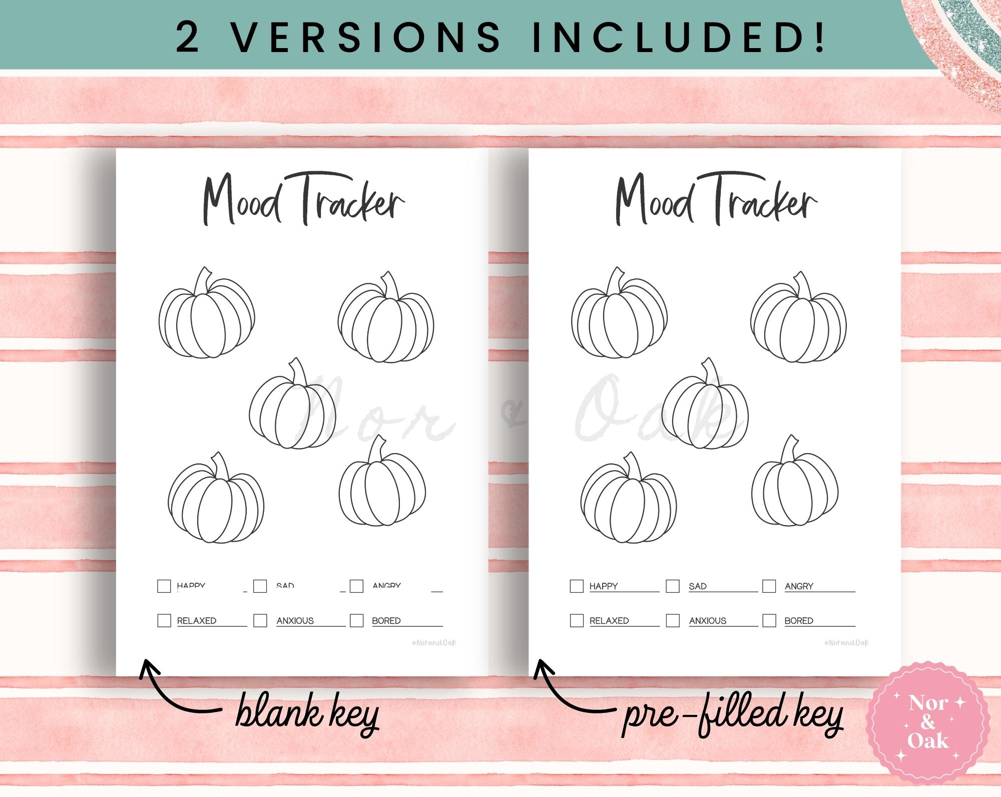Pumpkins Mood Tracker Printable, Journal Page Printable, Monthly Mood ...