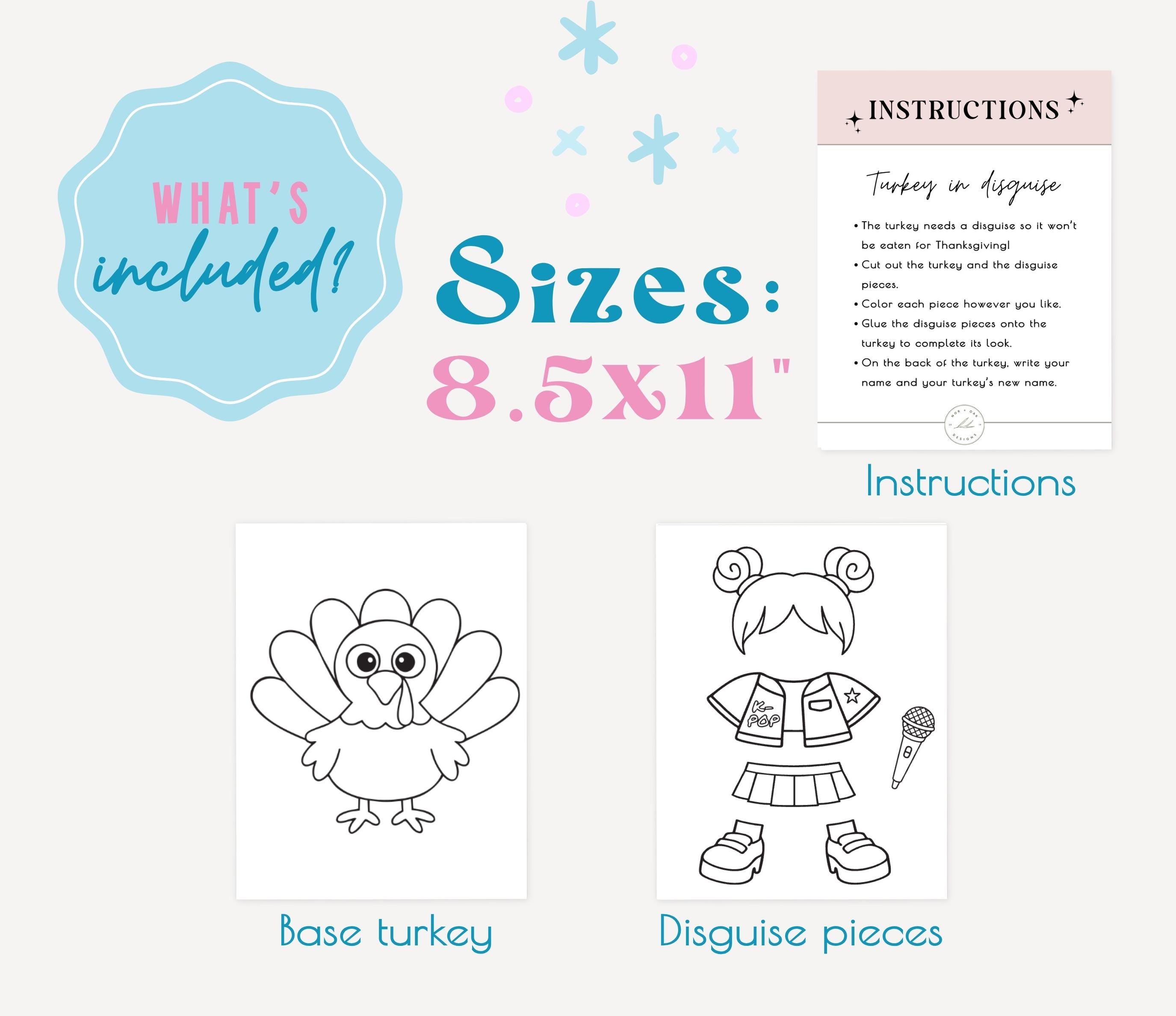 Disguise a Turkey, Turkey in Disguise Printable, K-pop Turkey, Hide the ...