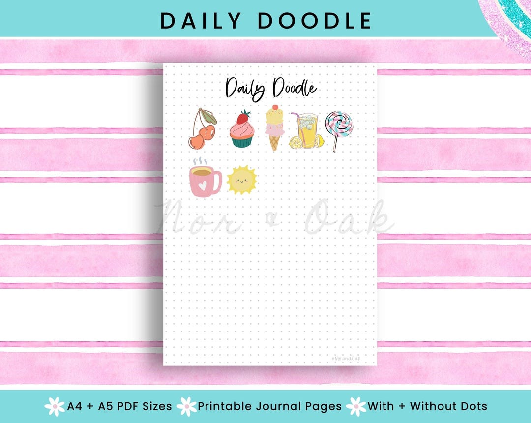 Doodle of the Day, Journal Printables, Daily Doodle, Doodling Printable ...