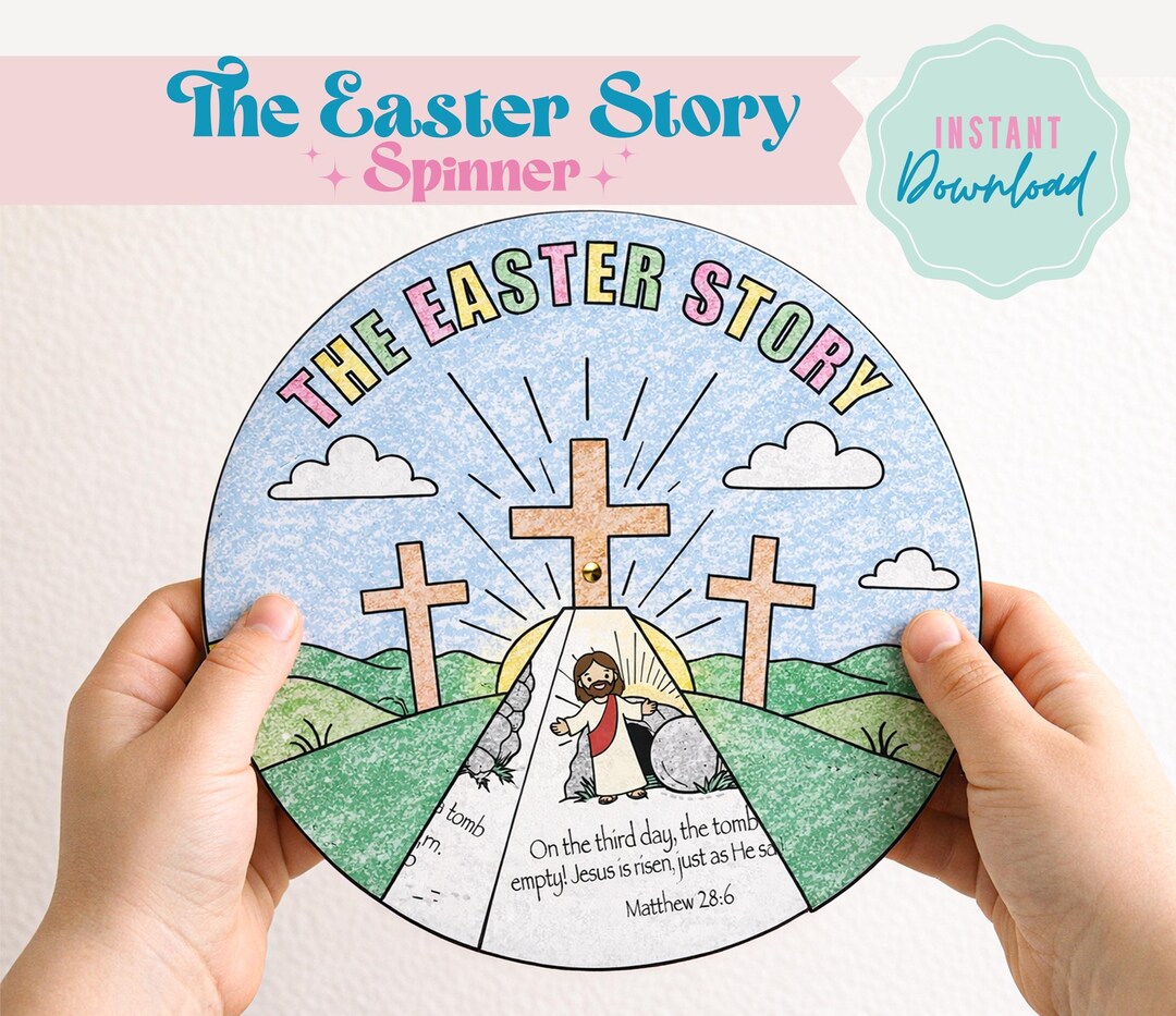 Easter Story Spinner Kid Craft Printable, Bible Activity Wheel, Sunday ...