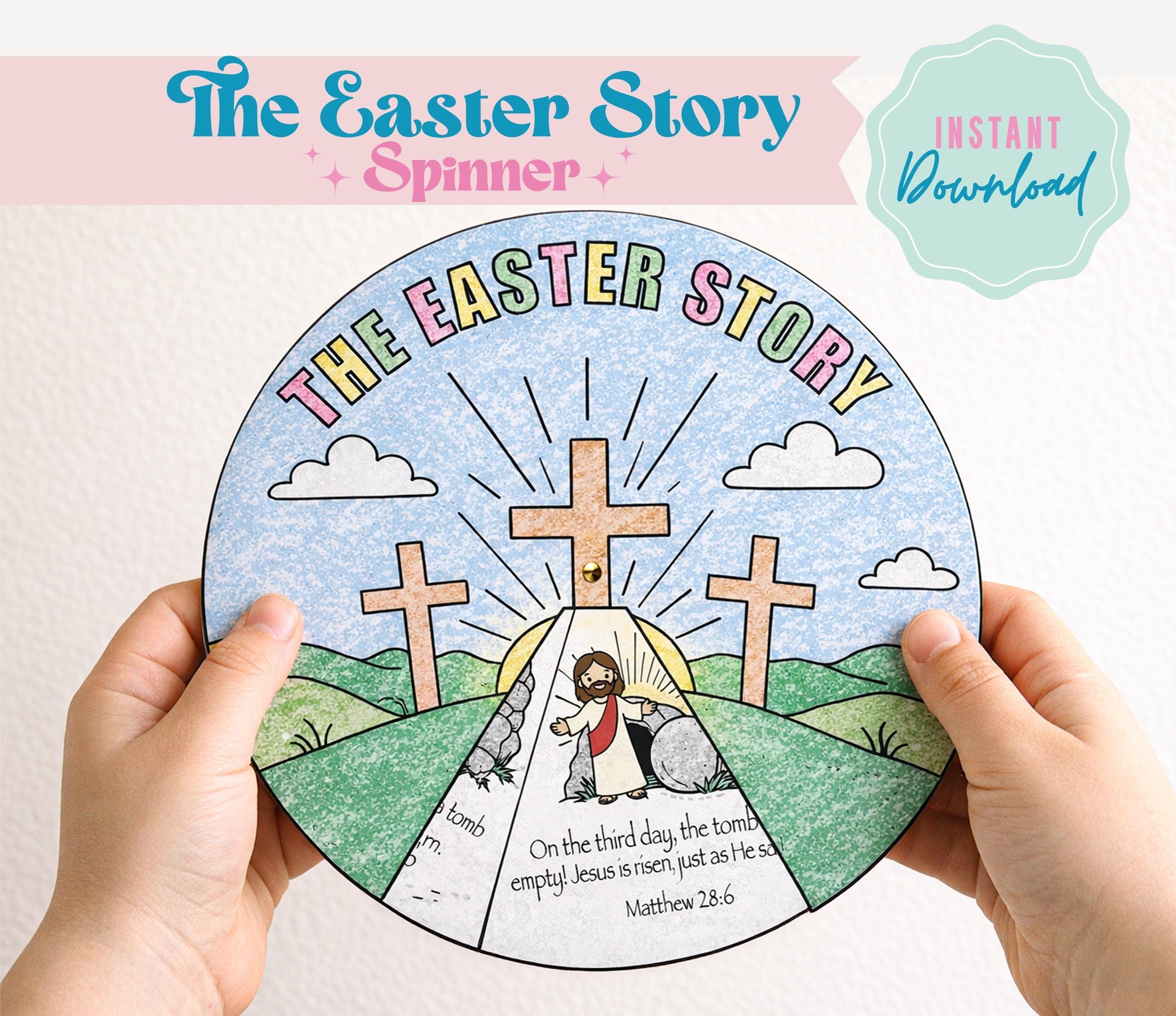 Easter Story Spinner Kid Craft Printable, Bible Activity Wheel, Sunday ...
