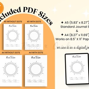 Sun Mood Tracker Printable, Journal Page Printable, Monthly Mood ...